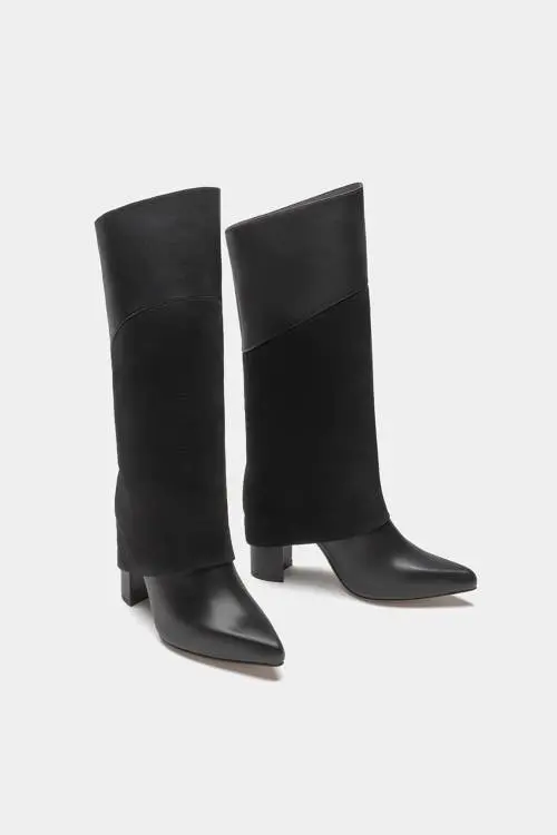 DANTE Leather Tall Overlay Boots