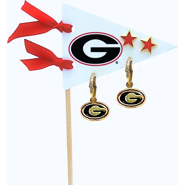 COLOR SHOUT University Of Georgia Pennant Earring Set - Yellow Gold