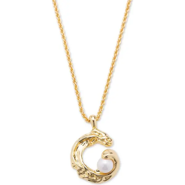 CLASSICHARMS Nicole Molten C Hoop Pendant Necklace - Gold