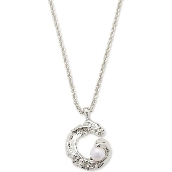CLASSICHARMS Nicole Molten C Hoop Pendant Necklace - Silver