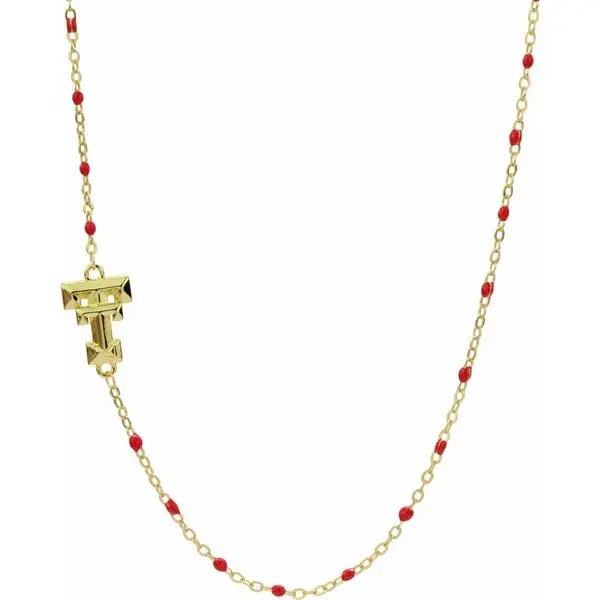 COLOR SHOUT Texas Tech University Side Necklace - Yellow Gold