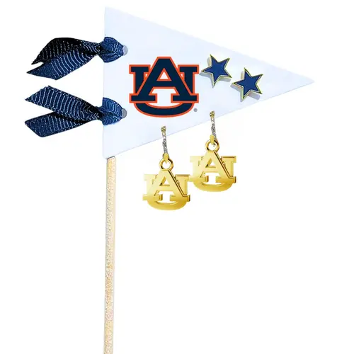 COLOR SHOUT Auburn University Pennant Earring Set - Yellow Gold