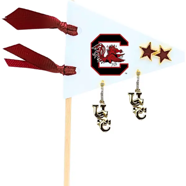 COLOR SHOUT University Of South Carolina Pennant Earring Set - Yellow Gold