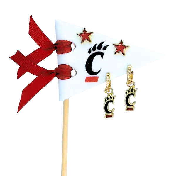 COLOR SHOUT University Of Cincinnati Pennant Earring Set - Yellow Gold
