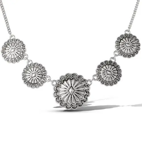 Jessica Simpson Statement Medallion Necklace - Silver