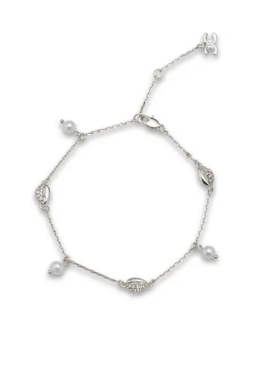 CLASSICHARMS Lucia Shell Whisper Anklet - Silver