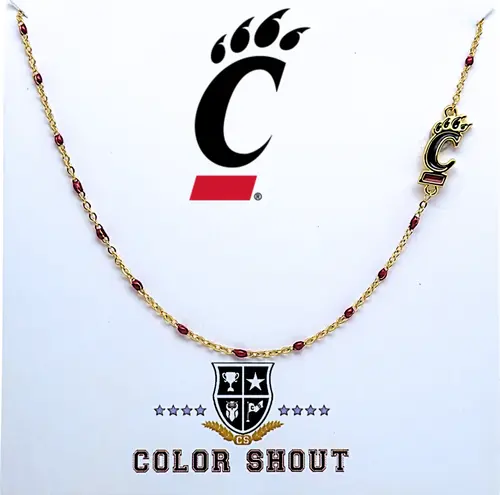 COLOR SHOUT University Of Cincinnati Logo Necklace - Yellow Gold