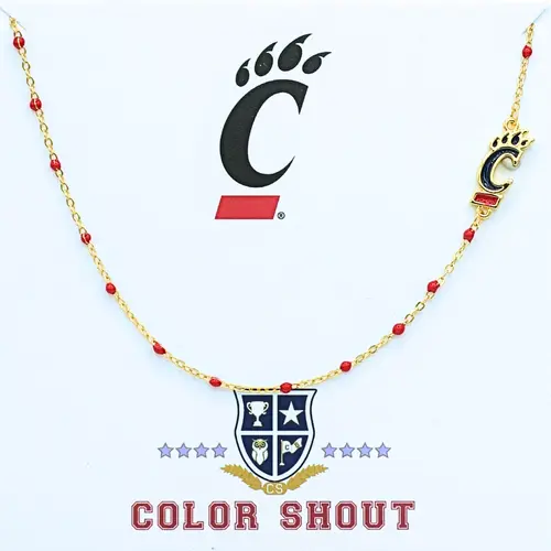 COLOR SHOUT University Of Cincinnati Logo Necklace - Yellow Gold
