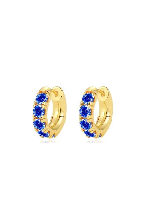 CLASSICHARMS Daniela Zirconia Huggie Hoop Earrings - Sapphire Blue