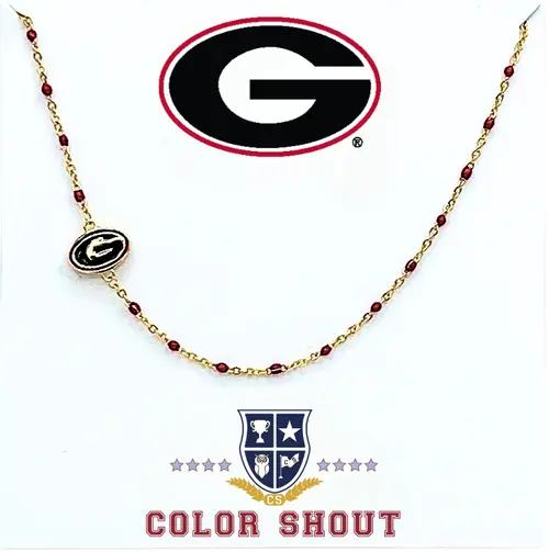 COLOR SHOUT University Of Georgia Logo Necklace - Yellow Gold