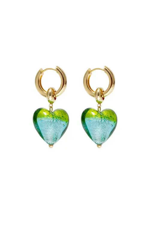CLASSICHARMS Esmée Glaze Heart Dangle Earrings - Mint