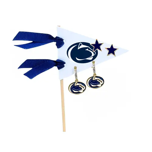 COLOR SHOUT University Of Pennsylvania & Penn State Earring Set - Yellow Gold