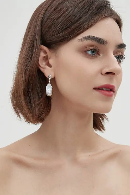 CLASSICHARMS Freshwater Baroque Pearl Drop Earrings