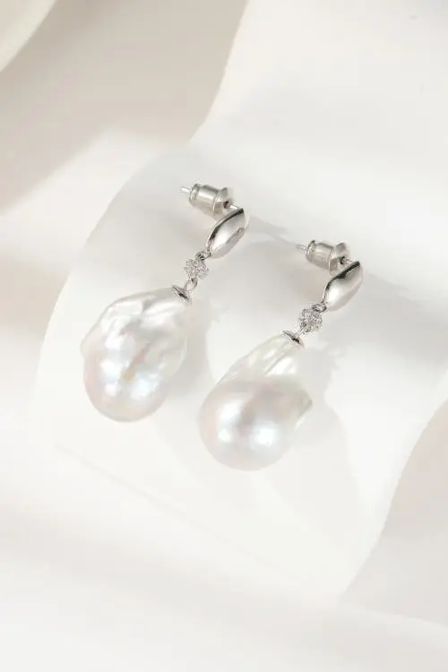 CLASSICHARMS Freshwater Baroque Pearl Drop Earrings