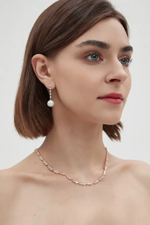 CLASSICHARMS Electra Rivière Freshwater Pearl Drop Earrings - Silver