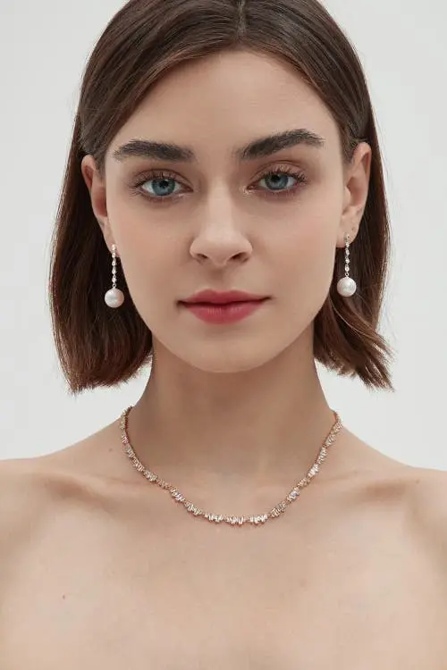 CLASSICHARMS Electra Rivière Freshwater Pearl Drop Earrings - Silver