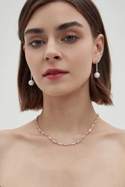 CLASSICHARMS Electra Rivière Freshwater Pearl Drop Earrings - Silver