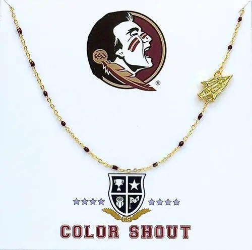 COLOR SHOUT Florida State University Logo Necklace - Yellow Gold