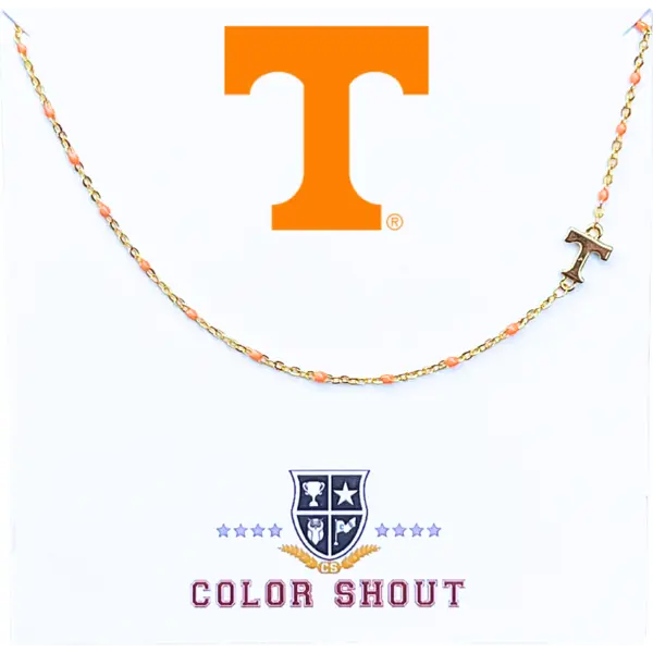 COLOR SHOUT University Of Tennessee Side Necklace - Yellow Gold