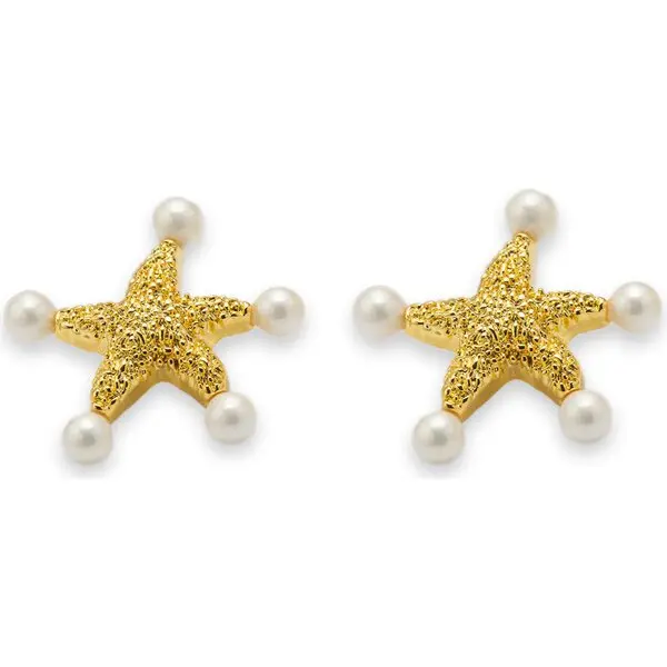 CLASSICHARMS Lila Starfish Stud Earrings - Gold