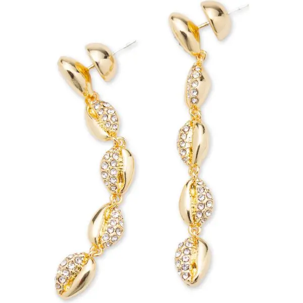 CLASSICHARMS Lucia Cascade Pavé Shell Drop Earrings - Gold