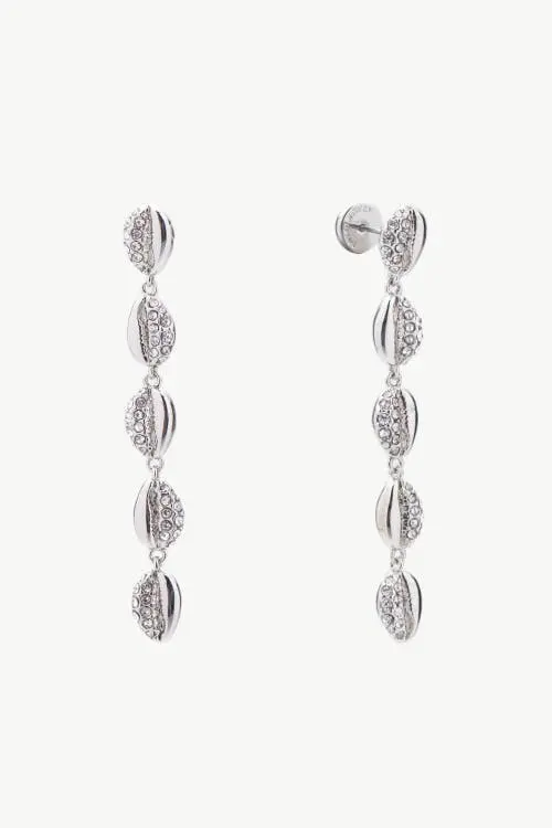 CLASSICHARMS Lucia Cascade Pavé Shell Drop Earrings - Silver