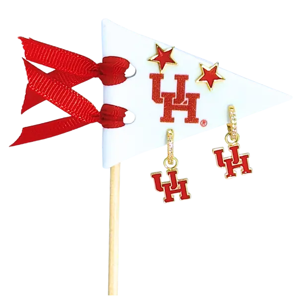 COLOR SHOUT University Of Houston Pennant Earring Set - Yellow Gold