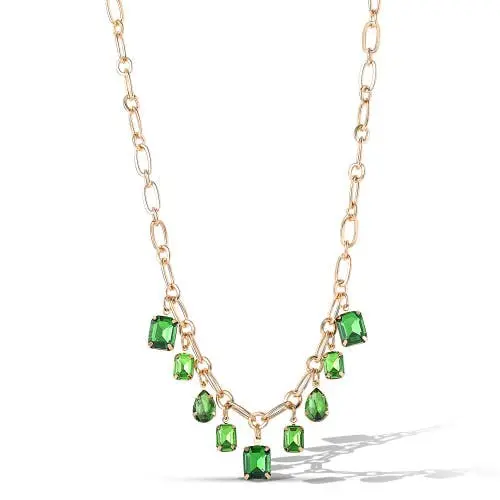 Jessica Simpson Gem Drop Charm Necklace - Green