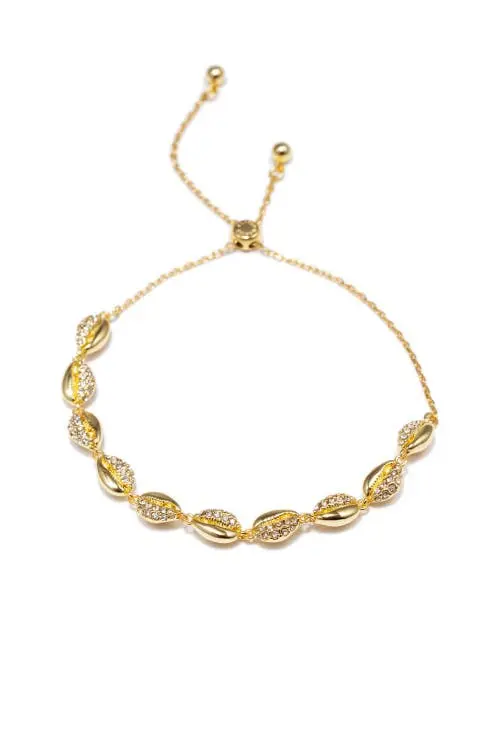 CLASSICHARMS Lucia Shell Charm Bolo Bracelet - Gold
