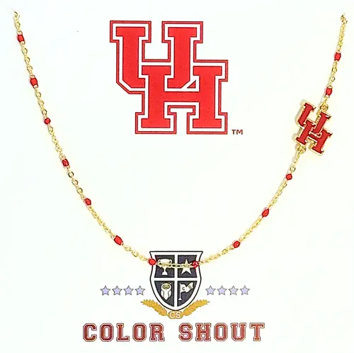 COLOR SHOUT University Of Houston Logo Necklace - Yellow Gold