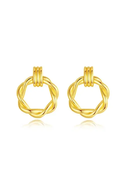 CLASSICHARMS Léa Twisted Hoop Earrings - Gold