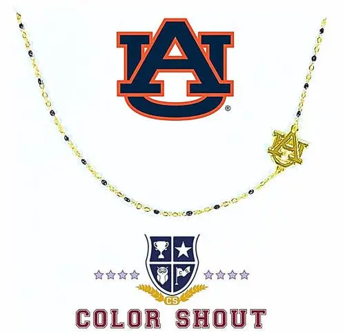 COLOR SHOUT Auburn University Side Necklace - Yellow Gold