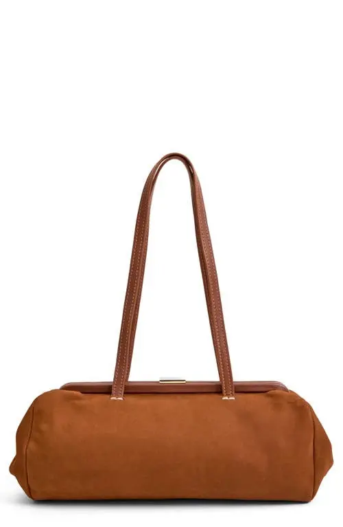 Clare V. Yvette Nubuck Leather Baguette Bag - Hazelnut