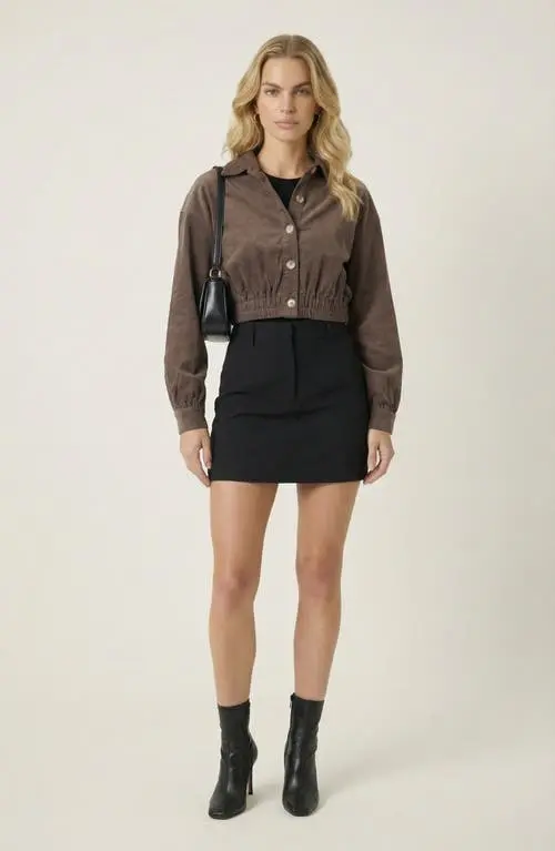 MODENAIRE Cropped Button-up Jacket With Stretch Hem
