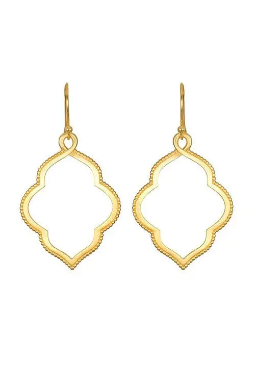 SATYA JEWELRY Full Bloom Lotus Petal Earrings - Gold