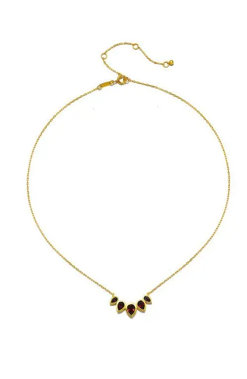 SATYA JEWELRY Garnet Petal Necklace