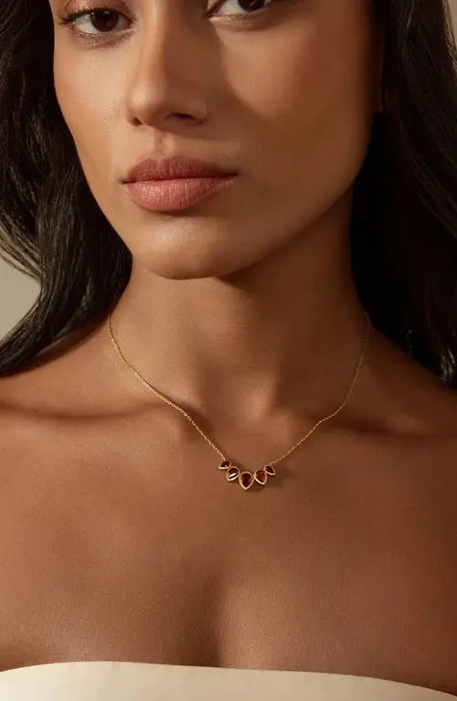 SATYA JEWELRY Garnet Petal Necklace