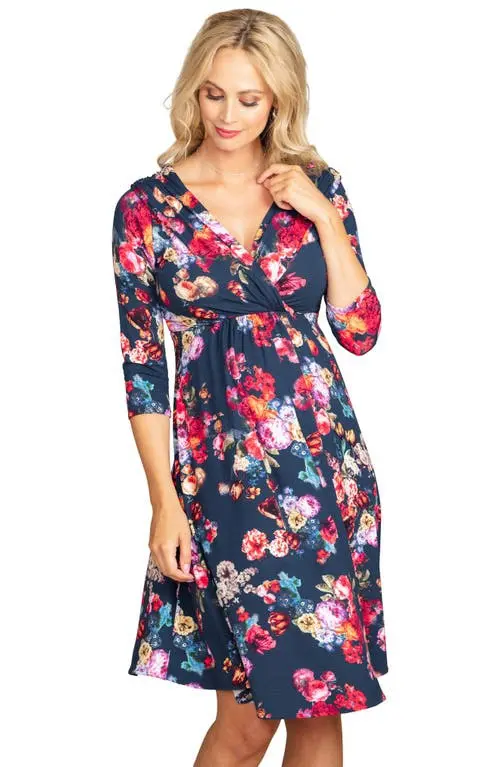 TIFFANY ROSE MATERNITY Floral Empire Waist Maternity Dress - Blue