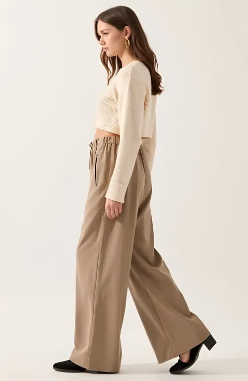 MODENAIRE Wide-leg Trousers With Drawstring Waist