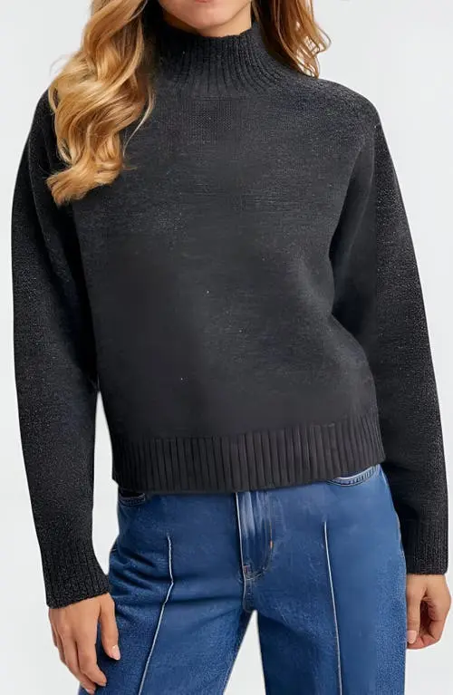 MODENAIRE Mock Neck Raglan Sleeve Sweater
