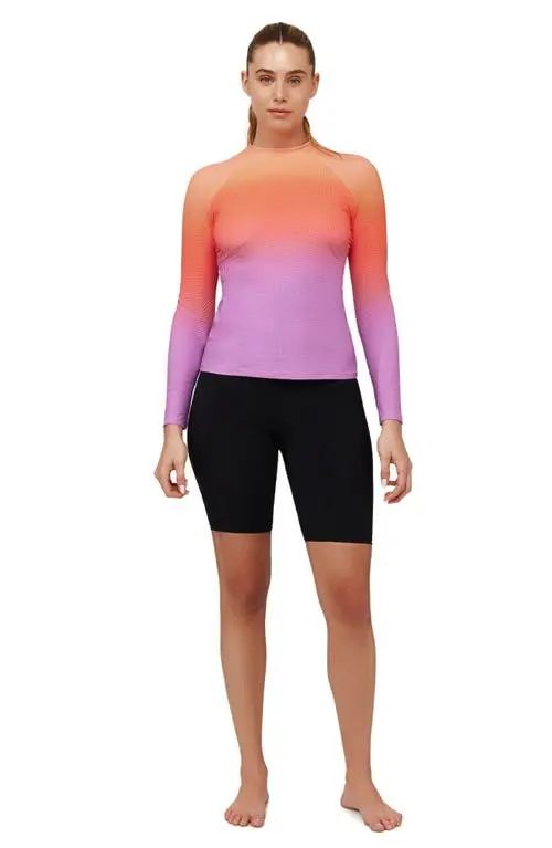 GOTTEX Nixi Long Sleeve Rash Guard Swim Top - Multi-orange