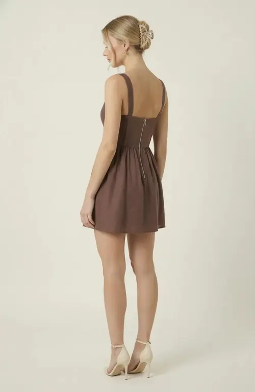 MODENAIRE Sweetheart Corset Bodice Flared Mini Dress