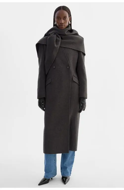 LAMARQUE Callie Double Face Wool Coat - Heather Charcoal