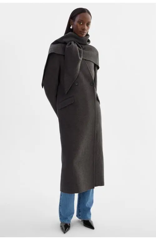 LAMARQUE Callie Double Face Wool Coat - Heather Charcoal