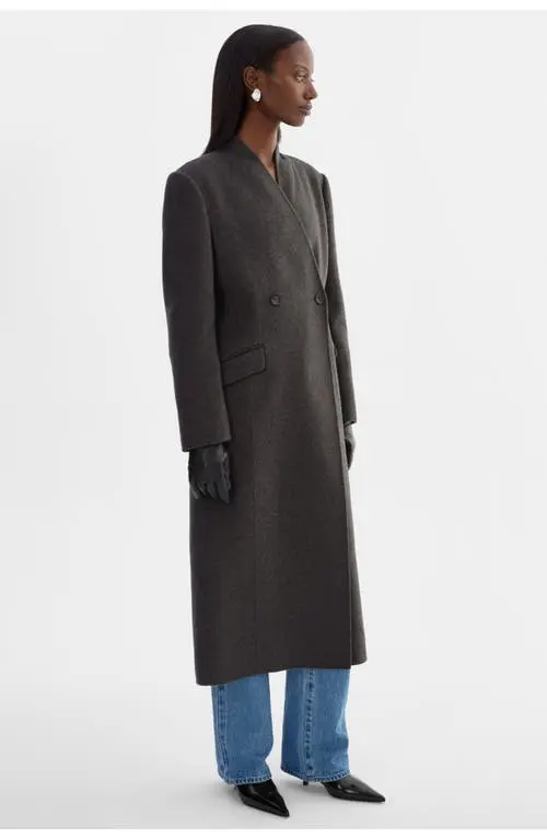 LAMARQUE Callie Double Face Wool Coat - Heather Charcoal