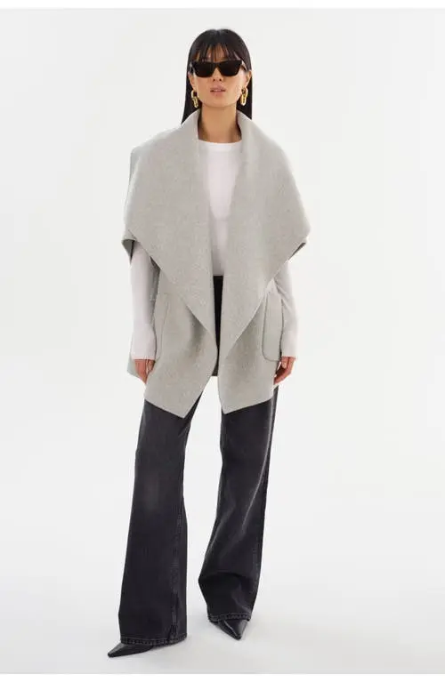 LAMARQUE Penelope Double Face Wool Coat - Light Grey