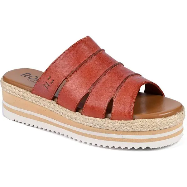 ROAN Incant Platform Slide Sandals - Red Dd White Bfs
