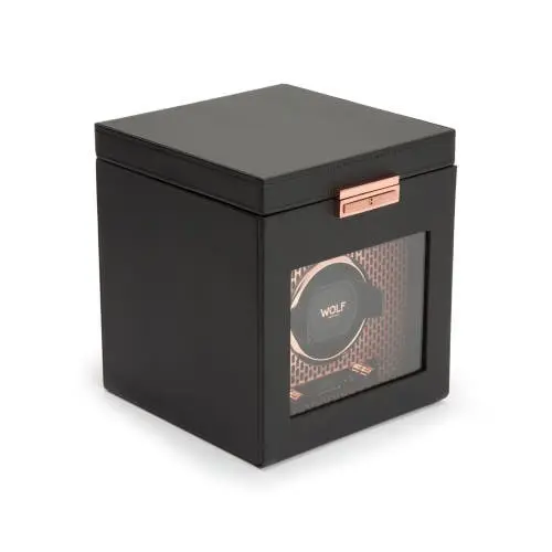 Wolf Axis Single Watch Winder With Storage - Copper