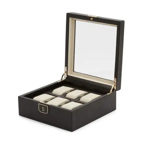 Wolf Palermo 6-piece Watch Box - Black Anthracite