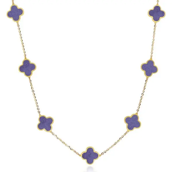 THE LOVERY FINE JEWELRY Small Clover Necklace - Amethyst